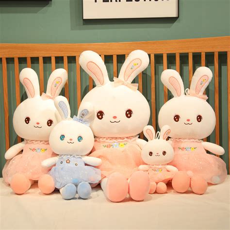 可爱小白兔毛绒玩具儿童公主裙兔子大号女孩抱着睡觉玩偶娃娃公仔 虎窝淘