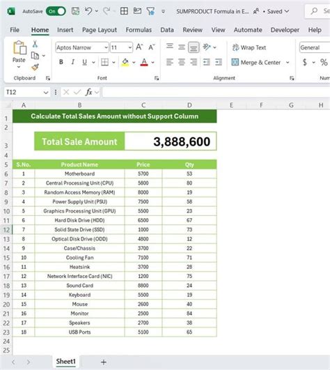 Calculate Total Sales Amount Without Support Column With Examples PK An Excel Expert
