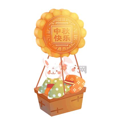 毛茸茸中秋节兔子卡通玉兔中国风节日素材图片免费下载 千库网