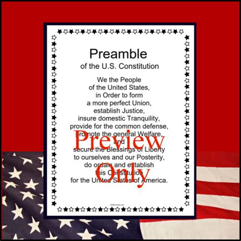 Us Constitution Preamble Poster My Teaching Library