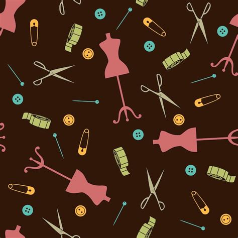 Premium Vector Seamless Vector Sewing Pattern