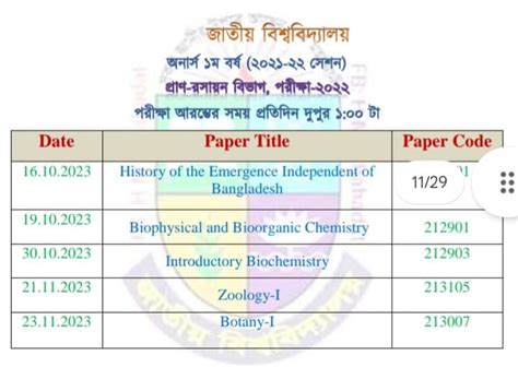 Honours 1st Year Department Wise Routine 2023 সকল ডিপার্টমেন্ট