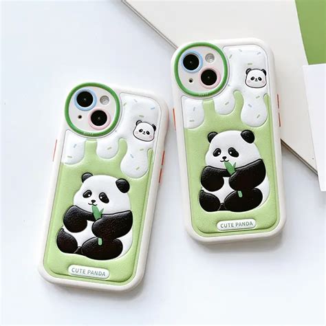 대나무 팬더 캐릭터 입체 엠보싱 실리콘 범퍼 아이폰15 아이폰14 아이폰13 아이폰12 프로 맥스 귀여운 디자인 케이스 에이블리
