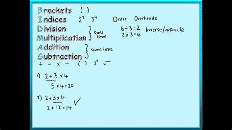 Maths Tutorials Order Of Operations Bidmas Youtube