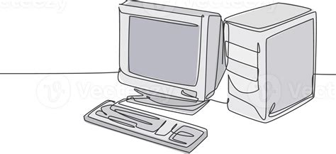 single continuous line drawing of of retro old classic personal