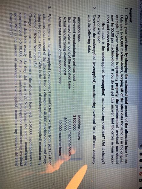 Solved Chapter 3 Applying Excel Data Allocation Base