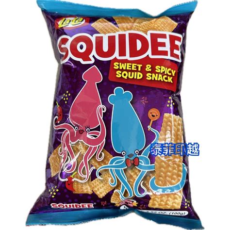 {泰菲印越} 菲律賓 Lala Squidee 魷魚餅乾 100g 蝦皮購物