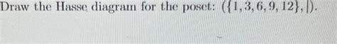 Solved Draw The Hasse Diagram For The Poset Chegg