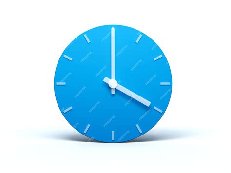 Premium Photo Blue Wall Clock On Isolated White Background With