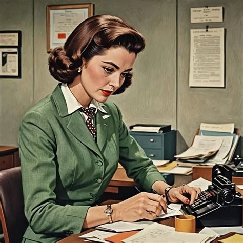Old Time Secretary 1940s Office Photography 1950s Office Aesthetic