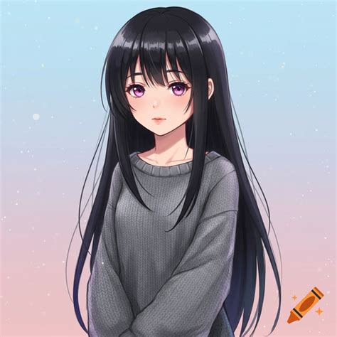 Beautiful Anime Girl With Black Hair Anime Girl With Long Black Hair