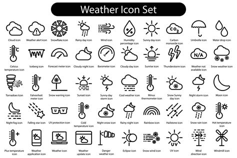 Weather Line Icon Set 10753910 Vector Art At Vecteezy
