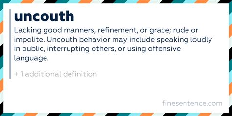 Uncouth Definition Meaning And Examples In English