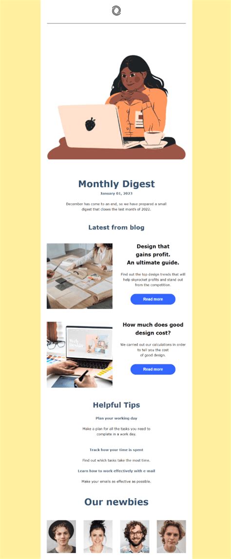 Monthly Newsletter Email Template For Tech Companies