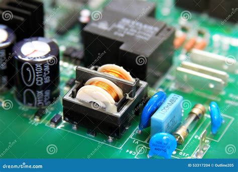 Circuit Board With Components Stock Photo Image Of Eclectromagnetic Diode