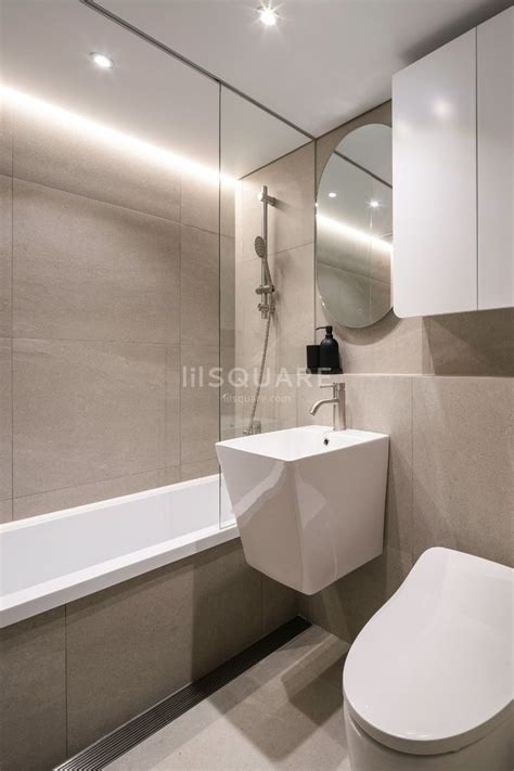 강남구 30평대 아파트 아크릴 세면대 베이지 욕실 인테리어