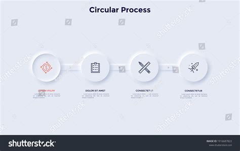four round elements placed horizontal row stock vector royalty free