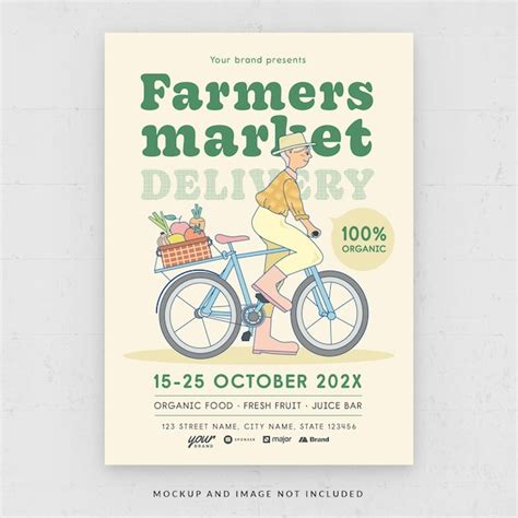 Psd의 농민 시장 배달 전단지 템플릿 프리미엄 Psd 파일
