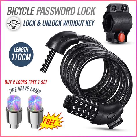 Kunci Keselamatan Basikal Bicycle Password Lock Bike Security Locker Anti Theft Locks Locker
