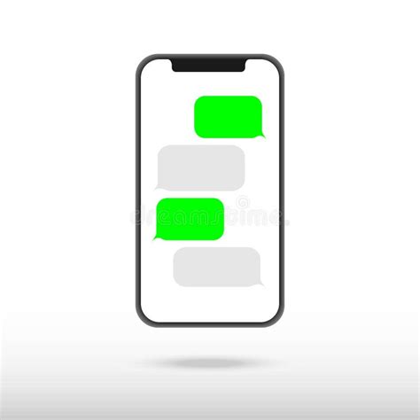 Smartphone Black Chatting Sms App Template Bubbles Black And White Theme Place Your Own Text