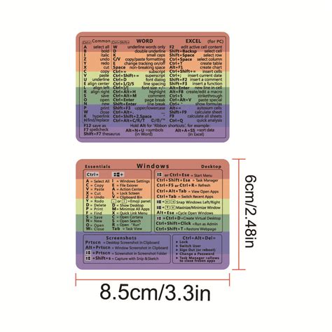 Windows Word Excel Quick Reference Guide Keyboar Vicedeal