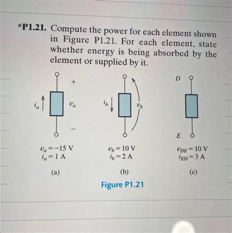 Solved P121 Compute The Power For Each Element Shown In