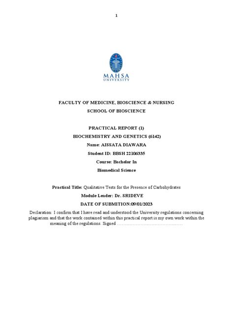 Practical 1 Biochemistry Pdf Carbohydrates Fructose