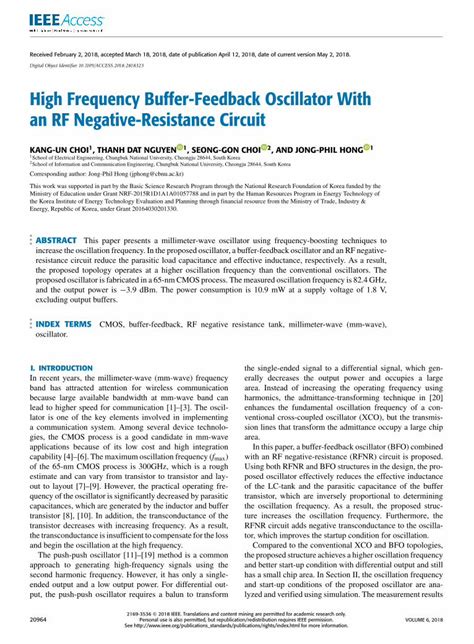 Pdf High Frequency Buffer Feedback Oscillator With An Rf Dokumentips