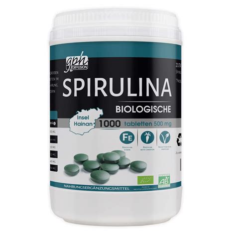 Spirulina Bio 500mg 1000 Tablets Premium Organic Superfood For Immunity And Energy