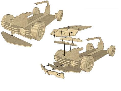 Laser Cut Volkswagen Golf Toy Car Model Vector File Vectors File