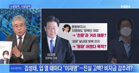 Mbn 뉴스와이드 文 방북단서 빠진 이재명 따로 방북 추진했나