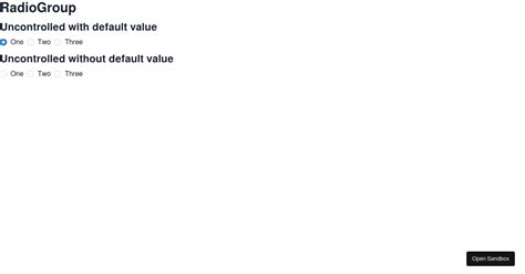 Radio Radiogroup Forked Codesandbox