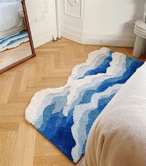 Japanese Blue Sea Tufted Rug