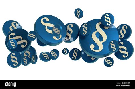 A 3d Rendering Of Hovering Blue Section Signs Isolated On A White