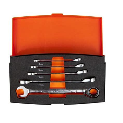 Bahco 5 Piece Metric Ratcheting Combination Spanner Set Ba1rm S5