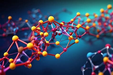 Premium Photo Bright Colorful Model Science Background With Molecule