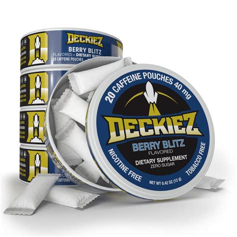 Deckiez Caffeine Pouches 5 Cans 100 Pouches Pre Workout