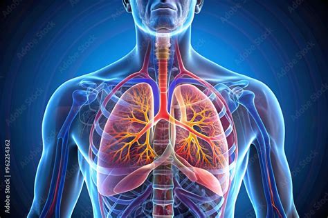 Lung Diagram Respiratory System Anatomy Diagram Biomedical Illustration
