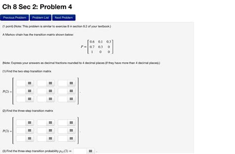 Solved Ch 8 Sec 2 Problem 4 Previous Problem Problem List
