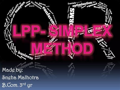 Lpp Simplex Method Ppt