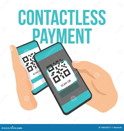 Contactless Payment Mobile Scan QR Code Cashless Society Illustration Stock Vector