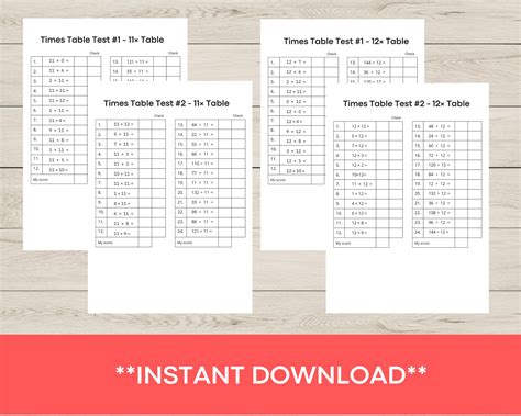 Times Tables Printable Test Printable Free Templates