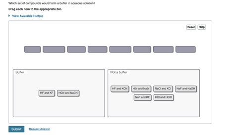 Solved Which Set Of Compounds Would Form A Buffer In Aqueous Chegg Com