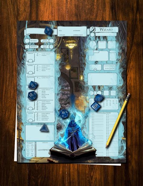 D D 5e Custom Character Sheet Wizard Etsy