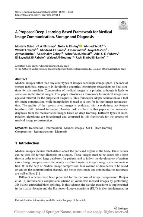 A Proposed Deep Learning Based Framework For Medical Image Communication Storage And Diagnosis