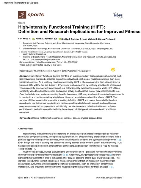 High Intensity Functional Training Hift Pdf High Intensity Interval Training Strength