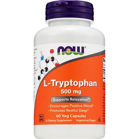 Now L Tryptophan 500 Mg Veg Capsules