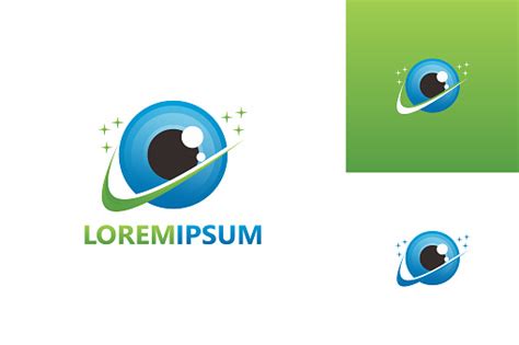 클린 아이 로고 템플릿 디자인 벡터 엠블럼 디자인 개념 창조적 인 기호 아이콘 광학 기기에 대한 스톡 벡터 아트 및 기타 이미지 광학 기기 깨끗한 눈 신체 부분