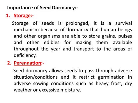 Seed Dormancy Importance And Overcoming Seed Dormancy Pptx