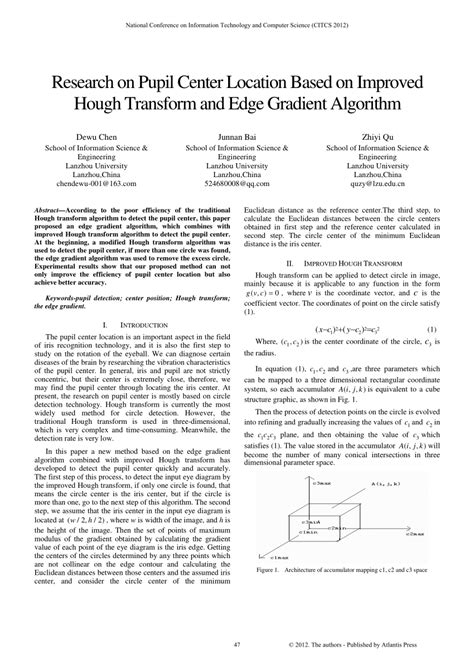 Pdf Research On Pupil Center Location Based On Improved Hough